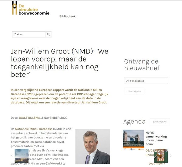 Interview Circulaire Bouw Economie.nl met Jan-Willem Groot